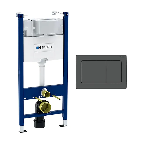 Geberit Alpha Line with Square Chrome Face اسود